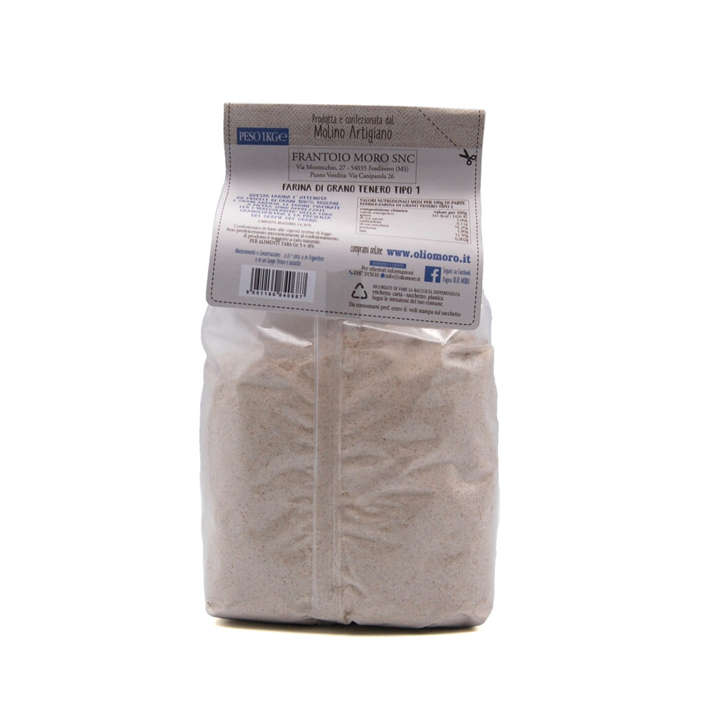 Farina di Frumento Tipo “1” Macinata a Pietra 1kg | Farine Italiane e ...